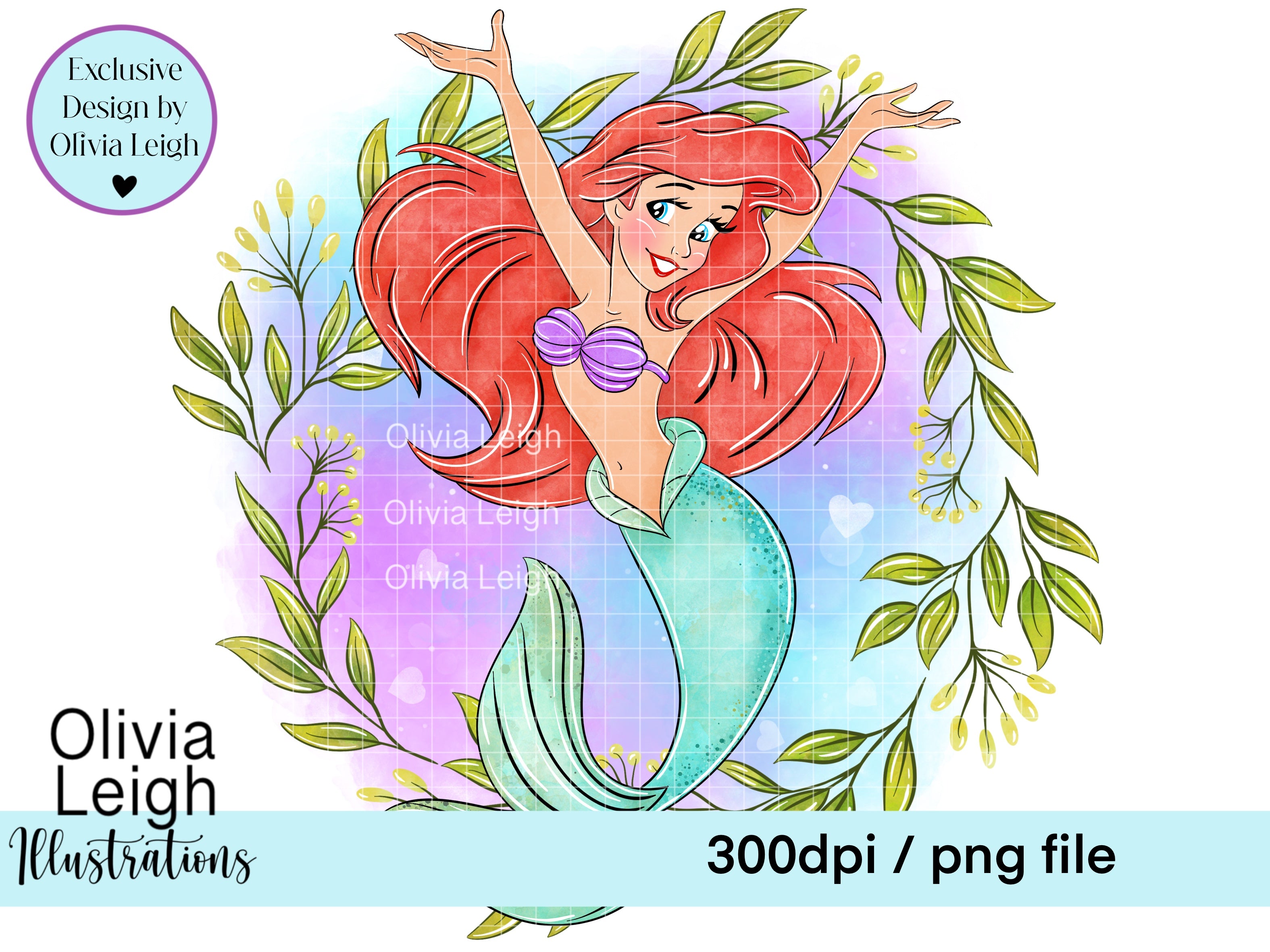 Princess Mermaid Clipart – Olivia Leigh Prints