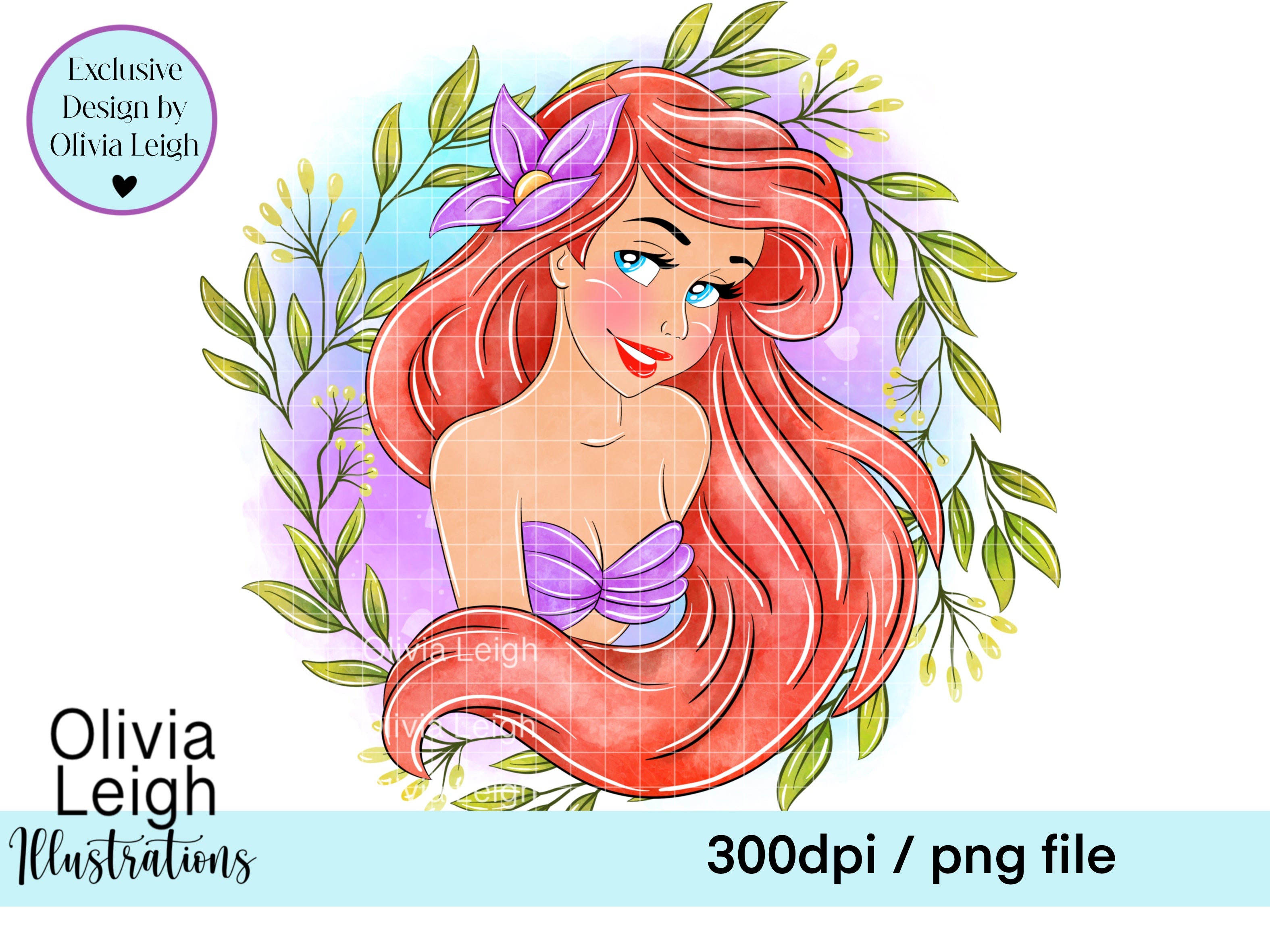 Princess Mermaid Clipart – Olivia Leigh Prints